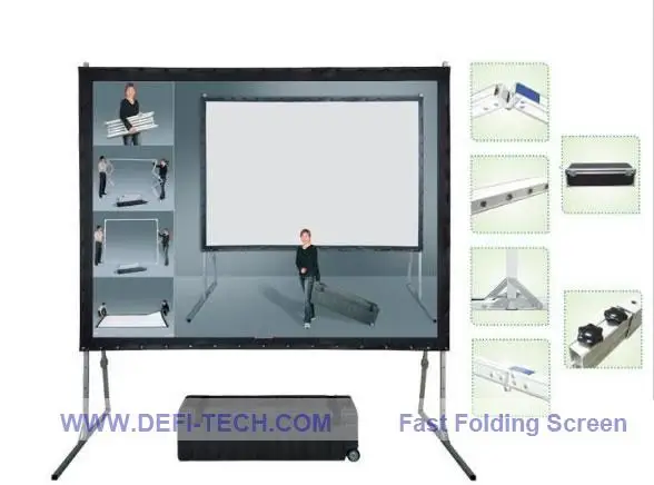 DfLabs 120 inches 4:3 Fast Fold Screen Quick Folding Front Projection ...