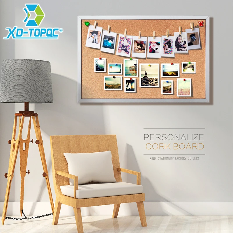 45 60cm Double Sides Cork Board Wooden Frame Push Pin Bulletin Board 11