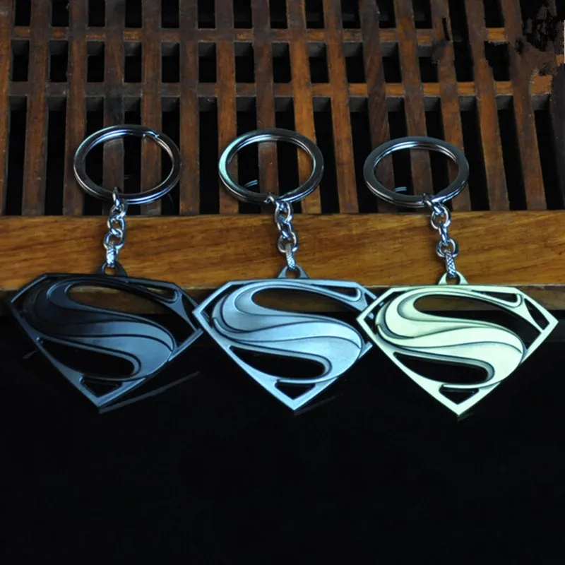 New Movie Series metal Cartoon Superman Keychains Superhero Key chain ...