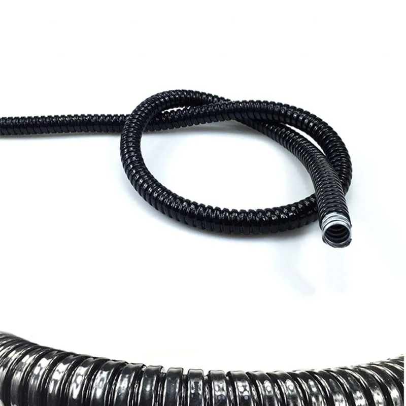 1meter Plastic coated metal hose Threaded corrugated pipe wire casing ...