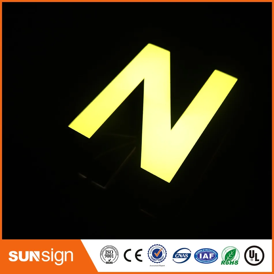 Brand stores advertising mirror stainless steel acrylic LED channel ...