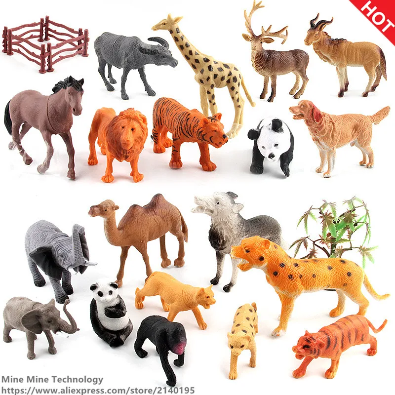 ZXZ Hot set Plastic Zoo Animal Figure Tiger Leopard Hippo Giraffe Kids ...