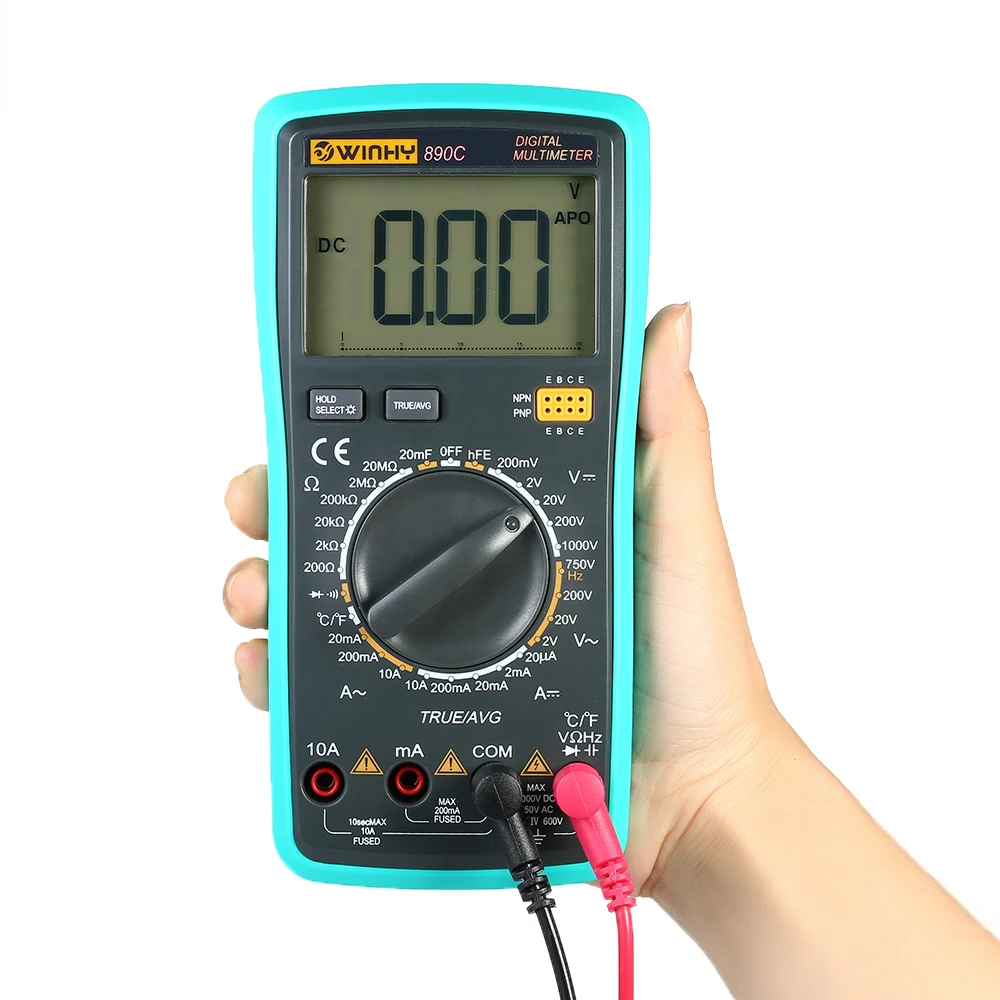 LCD Multimeter True RMS multimetro with Temperature Detector DC/AC ...