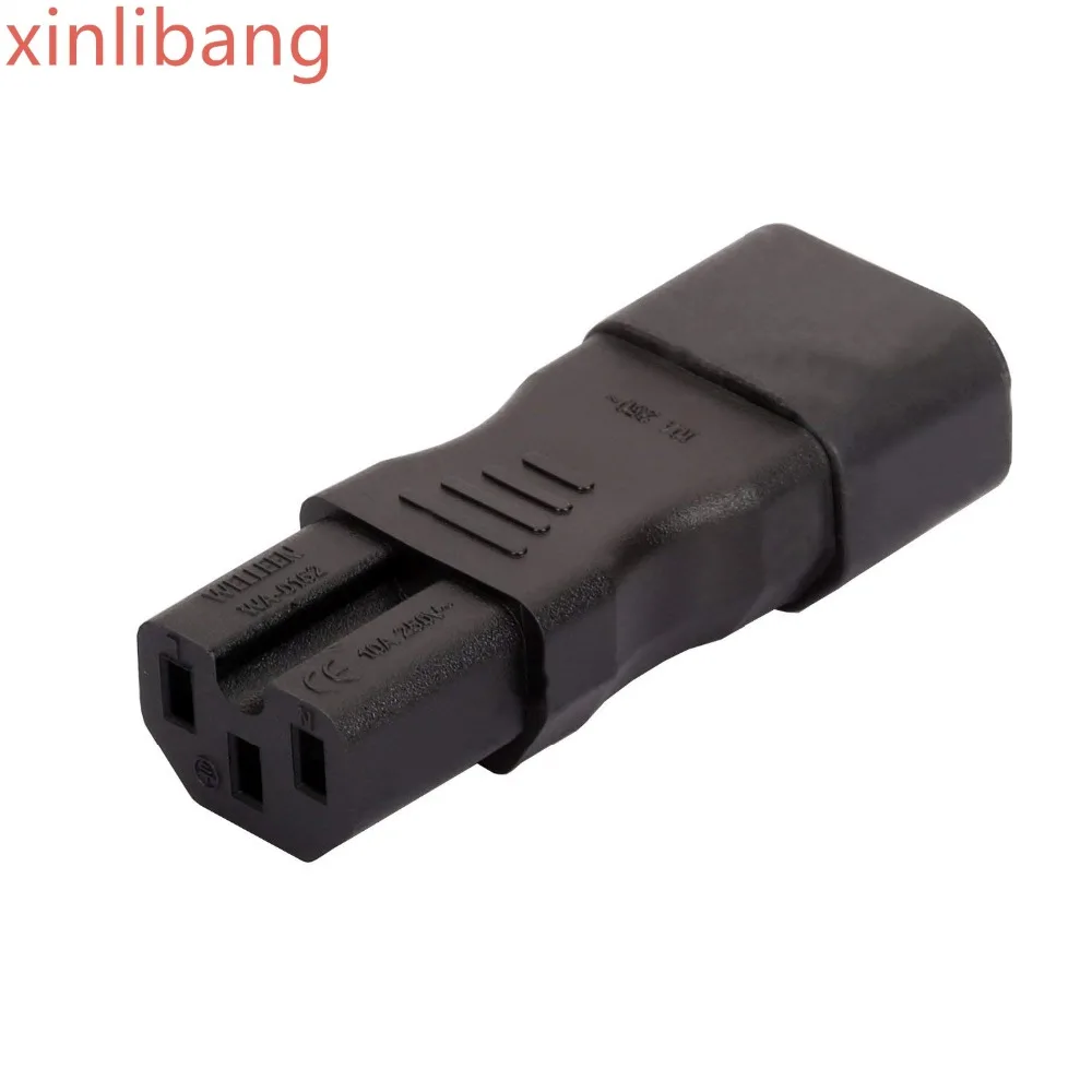 IEC 320 C14 to C15 AC Adapter, IEC 3Pole Male to Female Straight AC ...