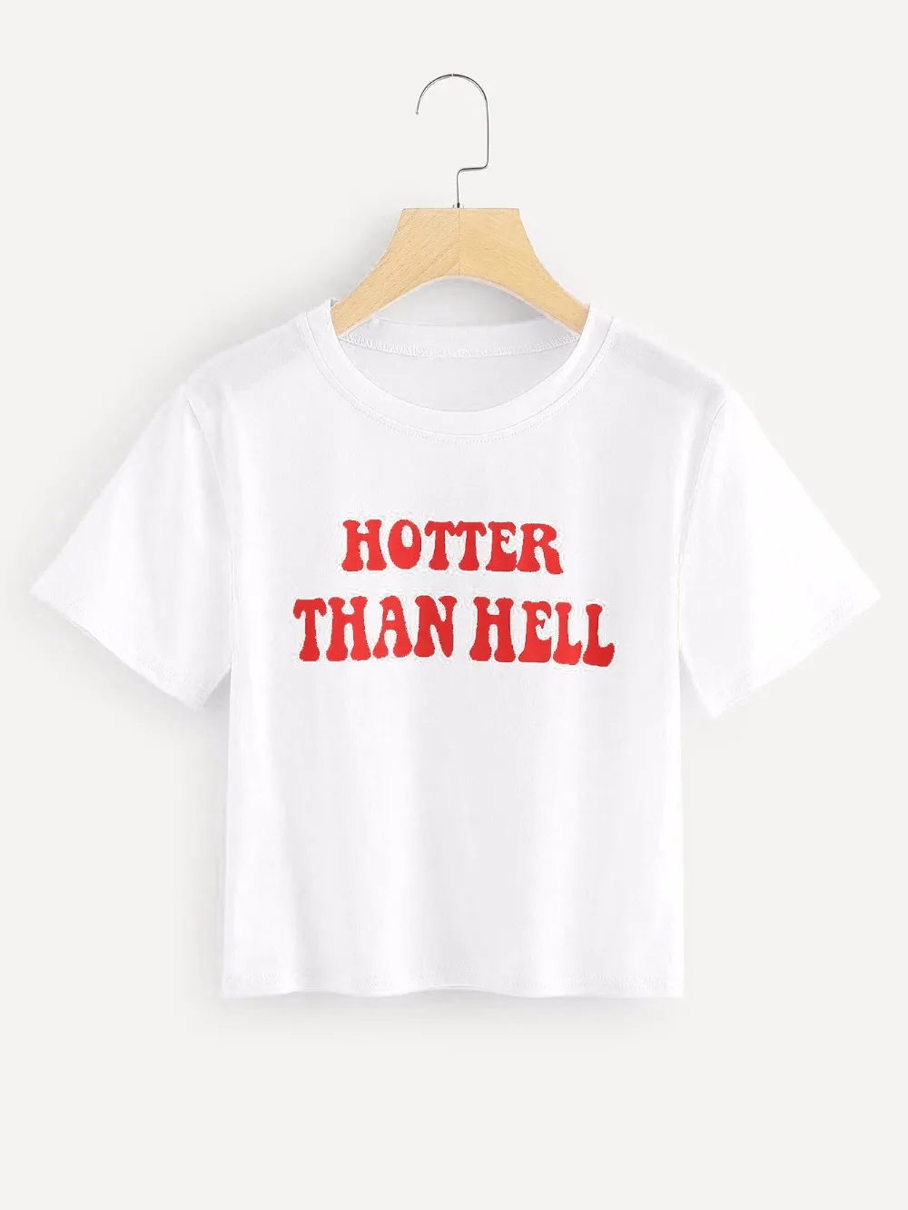 Buy Hotter Than Hell Crop Tops New Short Tees 90s