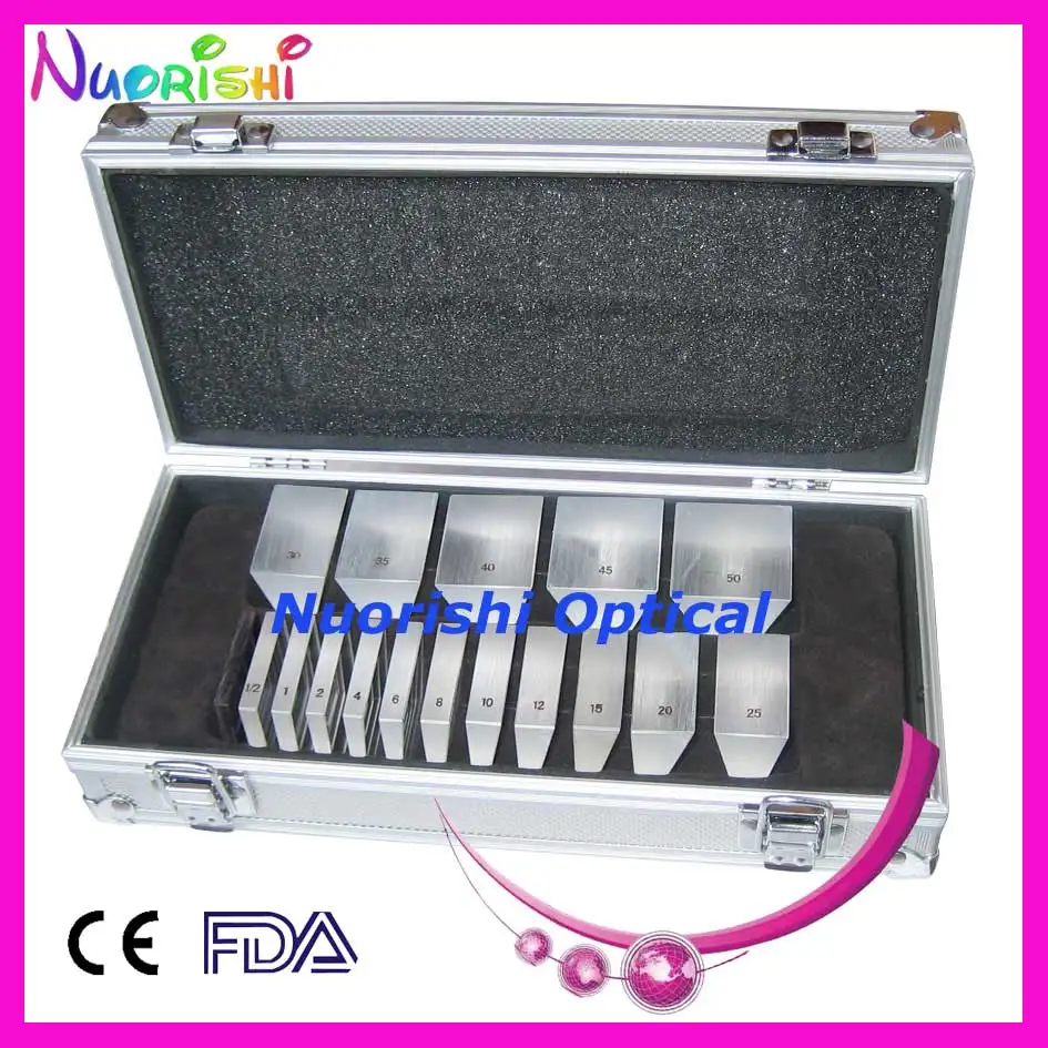 LS16 Ophthalmic Optical Optometry Glass K9 Loose Prism Bars Kit Set ...