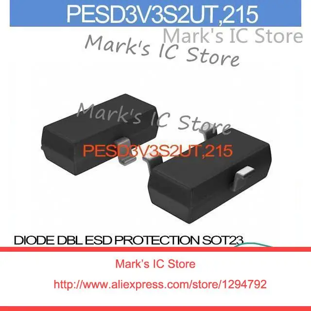PESD3V3S2UT, 215 DIODE DBL ESD SCHUTZ SOT23 PESD3V3S2UT, 3V3S2U PESD3V3S2 3V3S2UT PESD3V3S ...