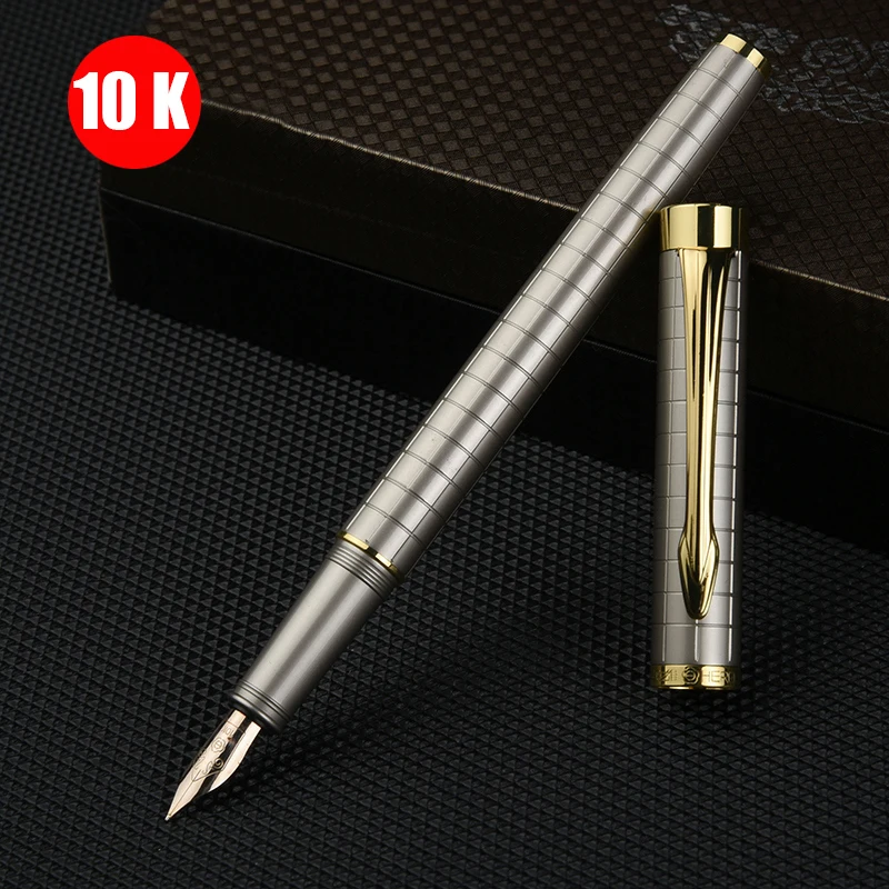 10K Gold fountain pen 0.5mm ink pen full metal luxury pens for writing ...