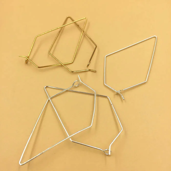 55*30mm Ear Wire Clip Hook Earrings Diamond Shape Simple Geometric ...