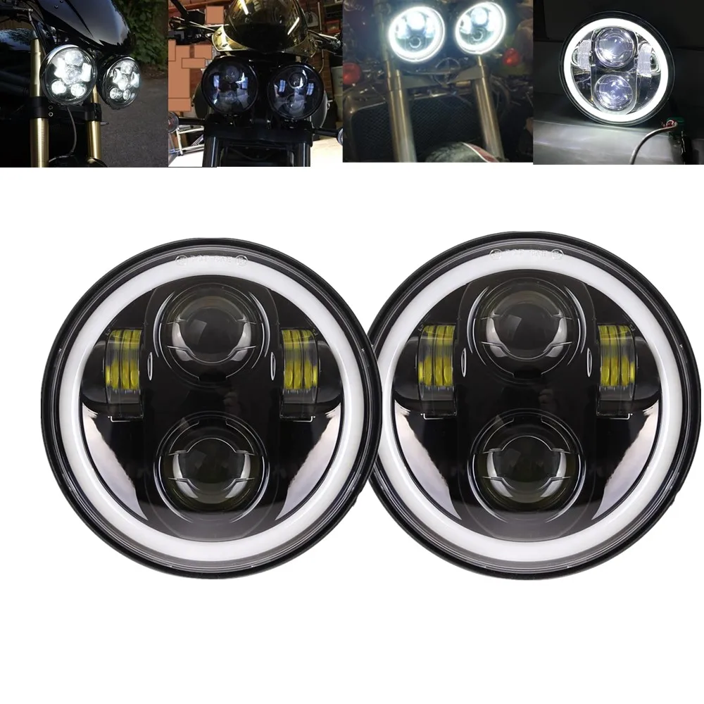 2Pcs-5-75-Led-Headlights-For-Triumph-Speed-Street-Triple-Thunderbird ...