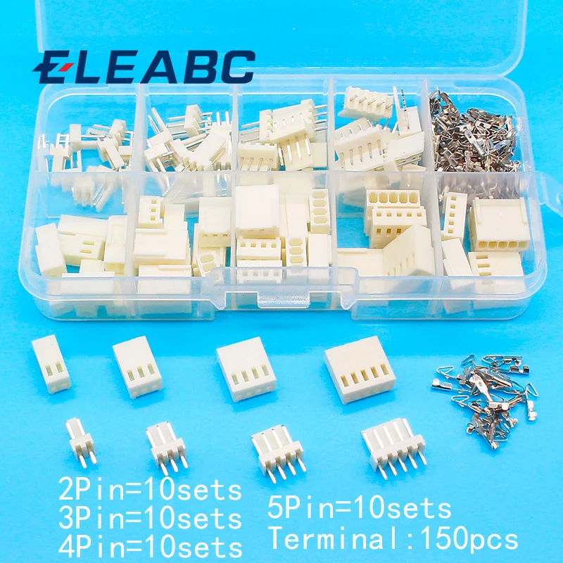 KF2510 Kits 40 sets Kit in box 2p 3p 4p 5 pin 2.54mm Pitch Terminal / Housing / Pin Header ...