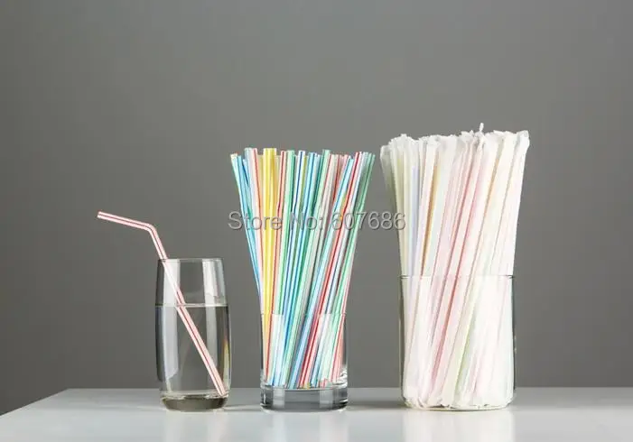 5000 Pieces Paper Individually Wrapped Plastic Drinking Straws Flexible ...