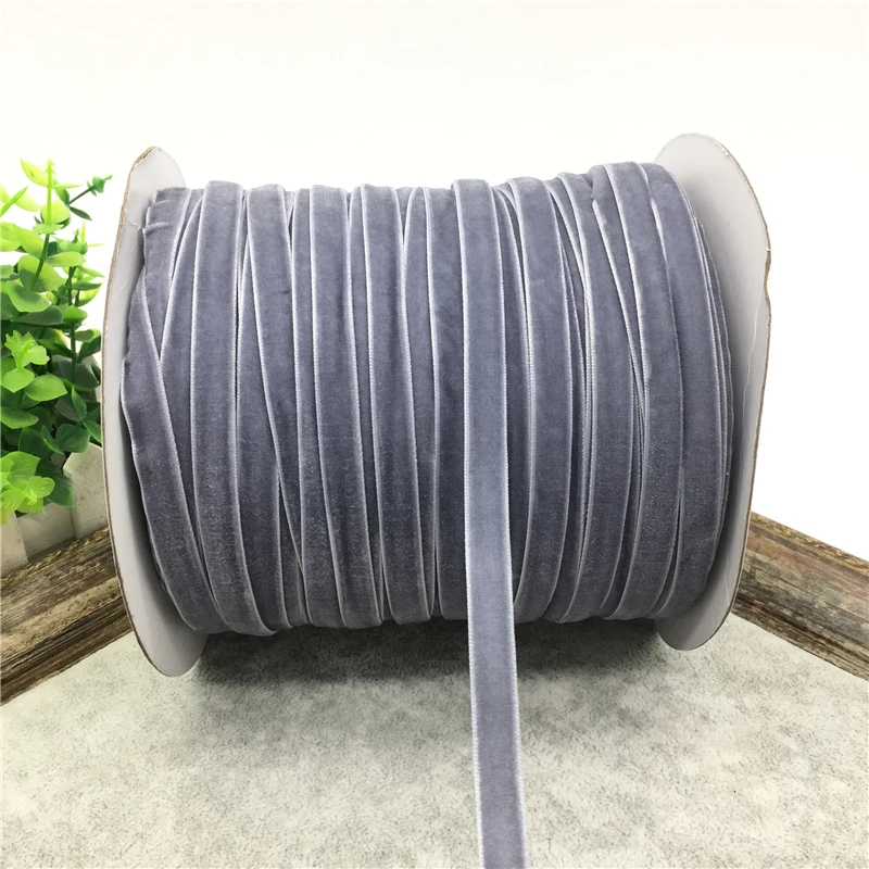 3/8"(10mm) Grey Handmade Ribbon Velvet Ribbon Bowknot Clips Crafts ...