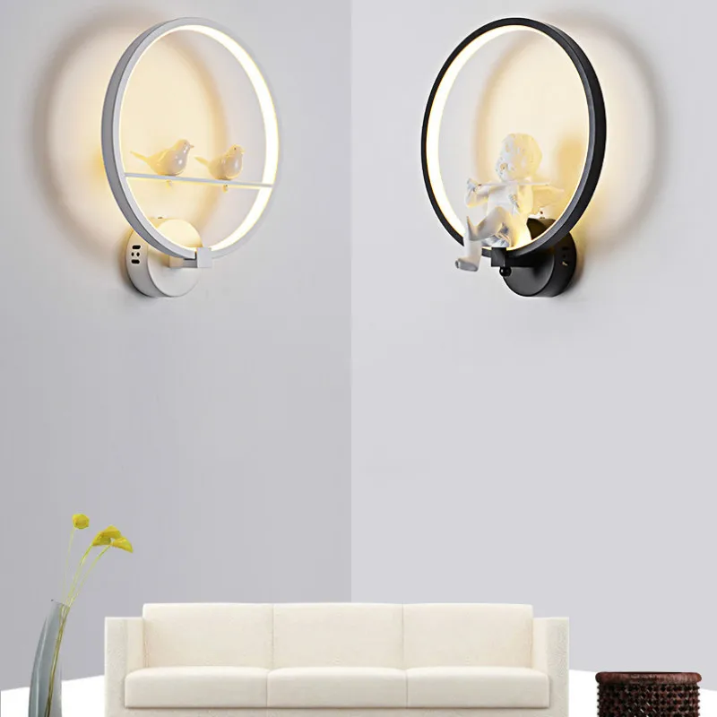 Moderne LED E27 Wand Lampen Vogel Engel Liebhaber Kinder Aluminium ...