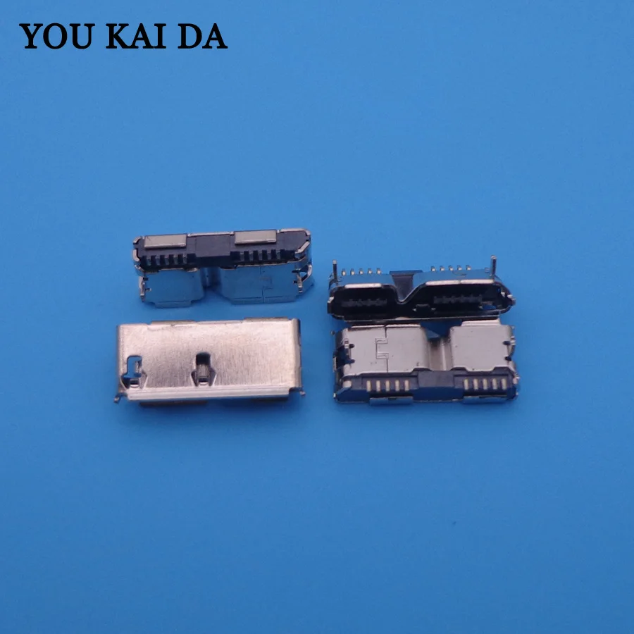 50PCS-USB-3-0-Micro-B-Female-10-Pin-Charging-Connector-Jack-Socket ...