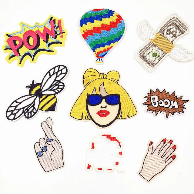 1 PC Embroidery Patch Cartoon Patches for Clothing Stripes on Clothes ...