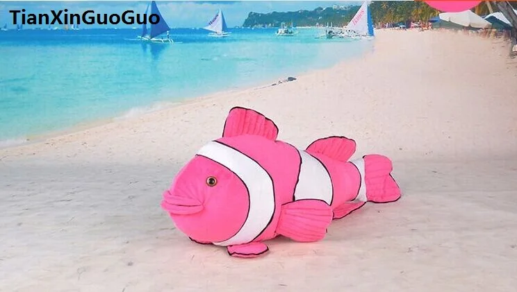 Large 52cm Hot Pink Clown Fish Plush Toy,soft Doll Creative Throw ...