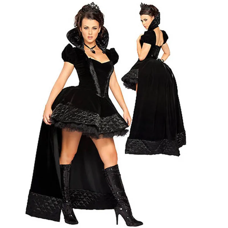 Sexy Black Witches Costume 2015 Halloween Prom Cosplay Dresses Fashion