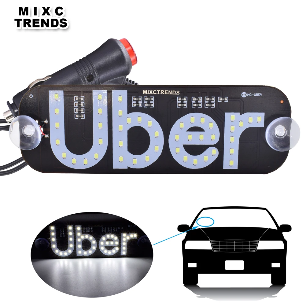 1Pcs Uber Sign LED Light for Car 12V Taxi Top Uber Panel Light Car ...