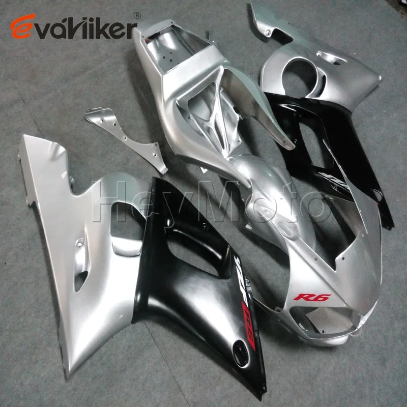 ABS Plastic fairing for YZFR6 1998 1999 2000 2001 2002 silver black YZF ...