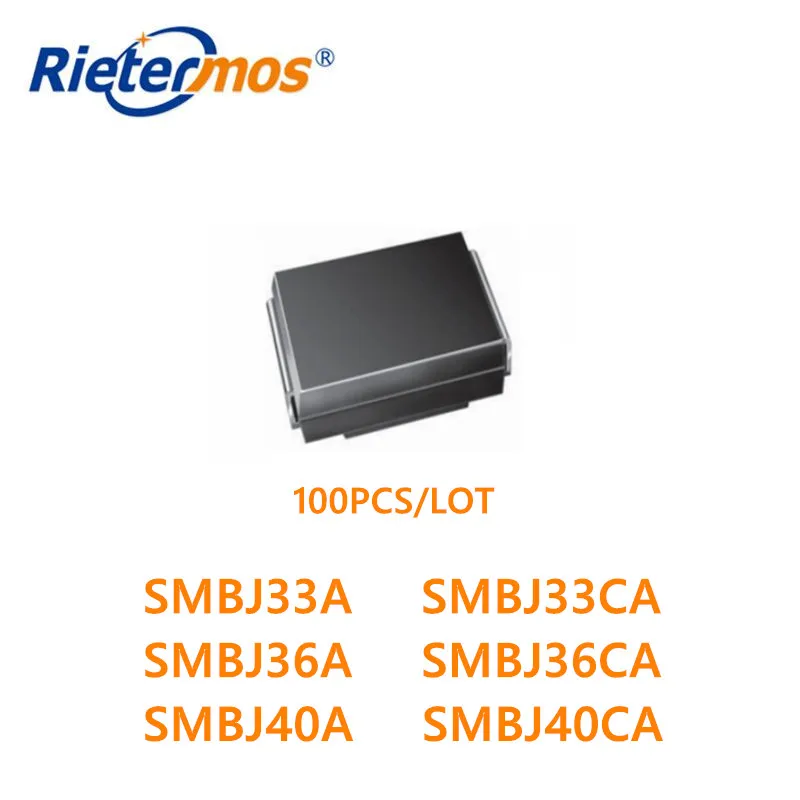 100pcs Smbj33 Smbj33a Smbj33ca Smbj36 Smbj36a Smbj36ca Smbj40 Smbj40a ...