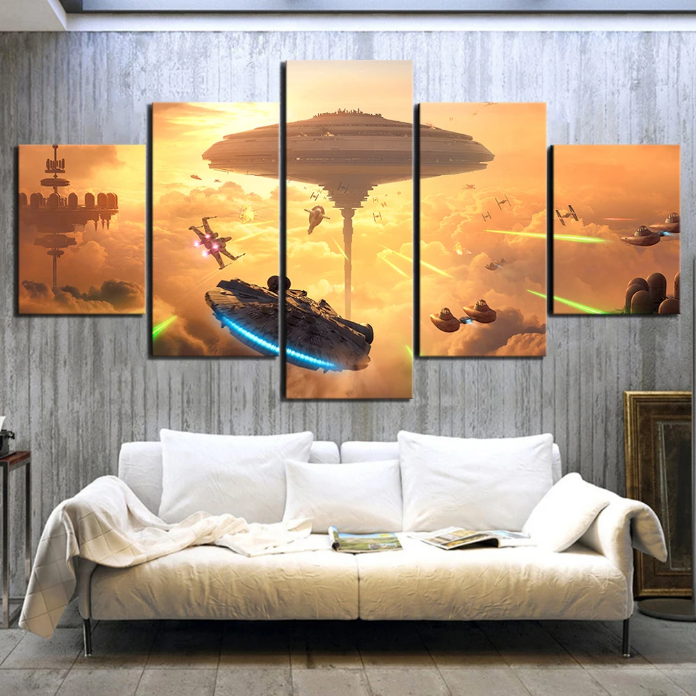 5 Piece HD Fantasy Art Spaceship Pictures Star Wars Battlefront Bespin ...