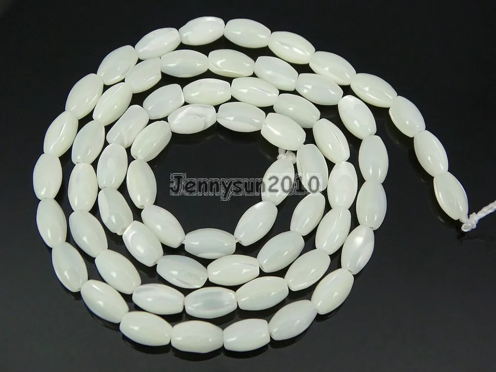 Natural White Mother Of Pearl MOP Stones 4x6mm Rice Loose Beads 15 ...