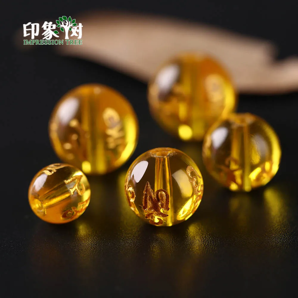 Pick-Size-8-10-12mm-Yellow-Crystal-Buddhism-Golden-Om-Mani-Padme-Hum ...