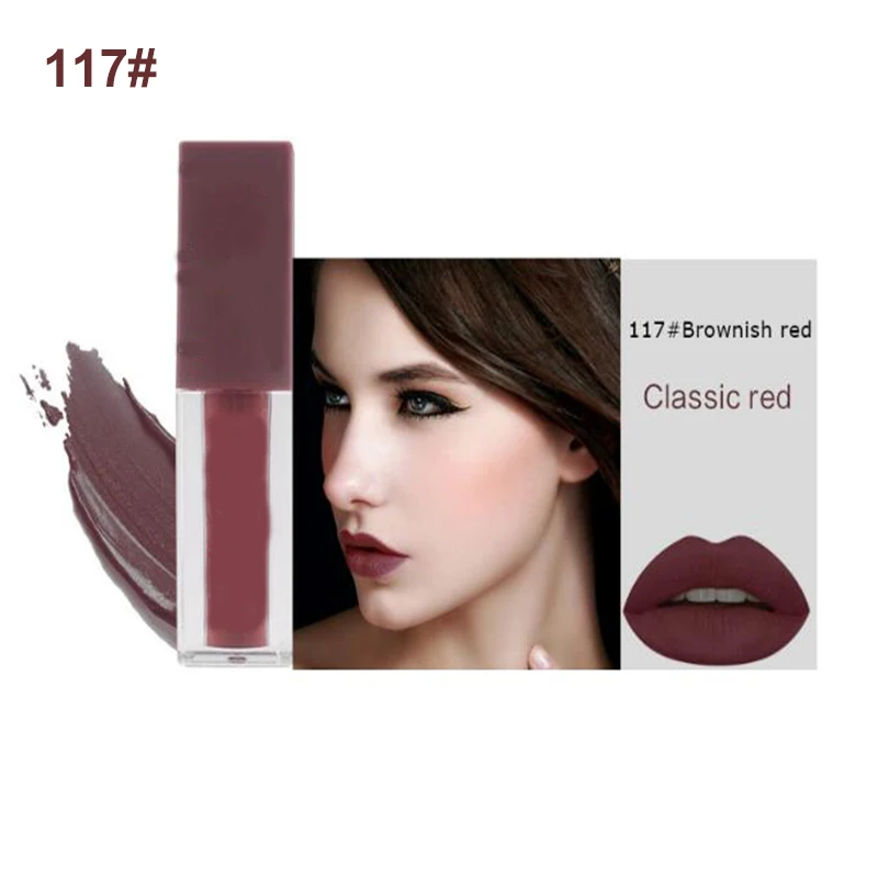 2017 Nuevo Ladrillo Rojo Mate Impermeable Lápiz Labial Líquido ...