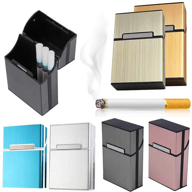 Personality Creative Aluminum Smoking Cigarette Case Men Cigar Tobacco ...