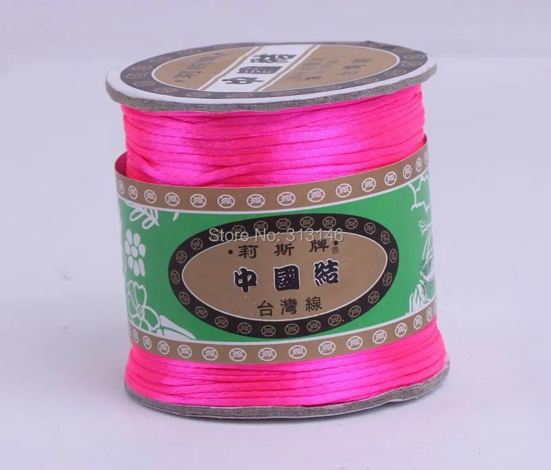 80m/roll 1.5mm Braided Hot Pink Nylon Chinese Knot Cord Macrame Beading ...