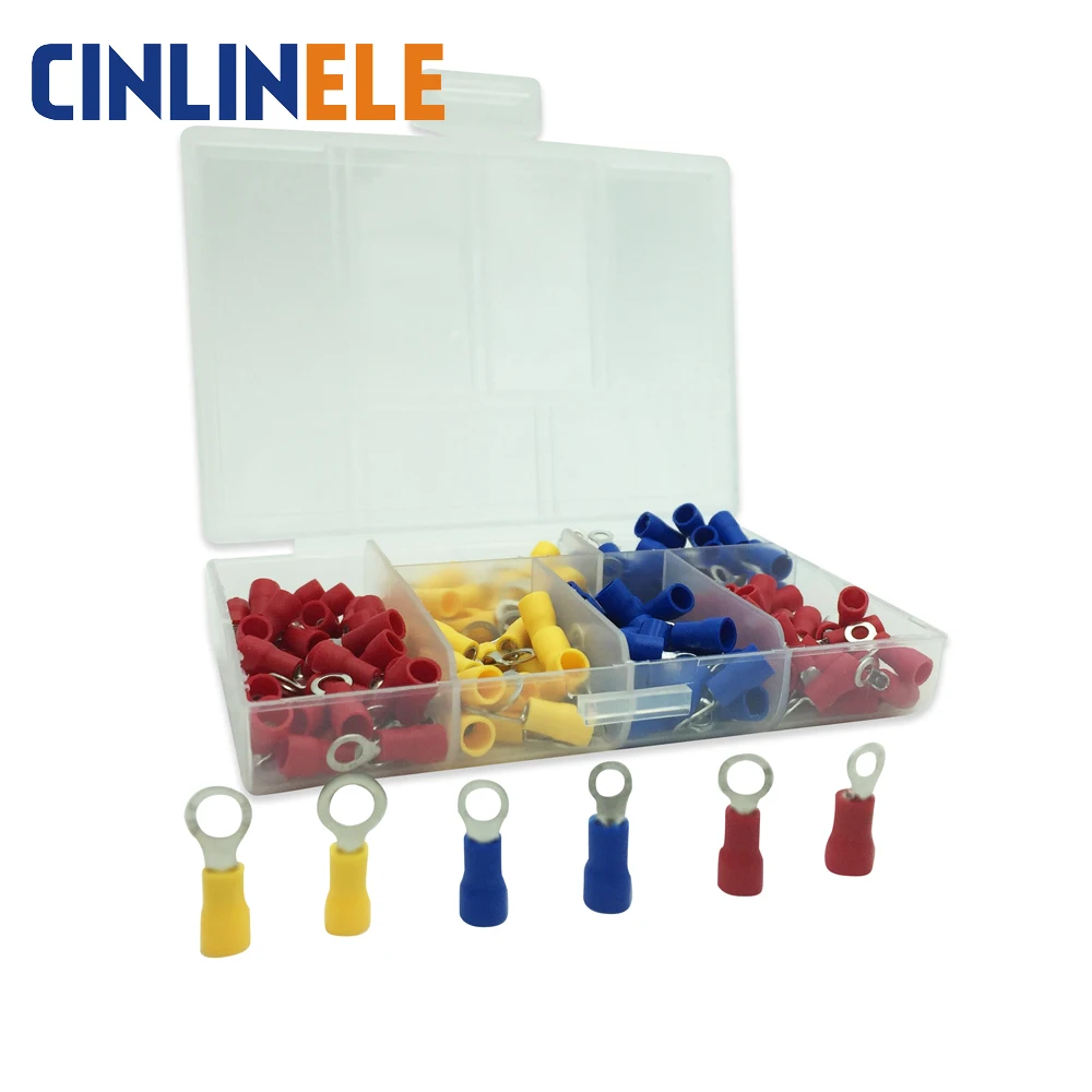 190pcs/lot 6 different Crimp Terminal Ring connector kit set Wire ...