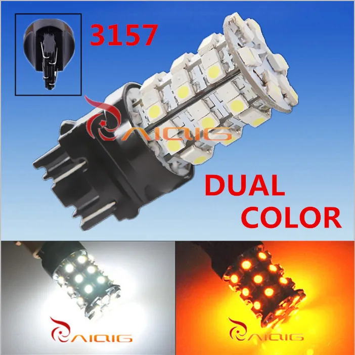 Aliexpress.com : Buy 3157 switchback 60 SMD White Amber rear Signal LED ...