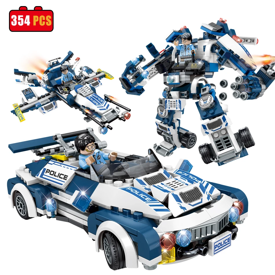 Future Police City War X Agents Armor Chariot Car Model Mech Robot ...