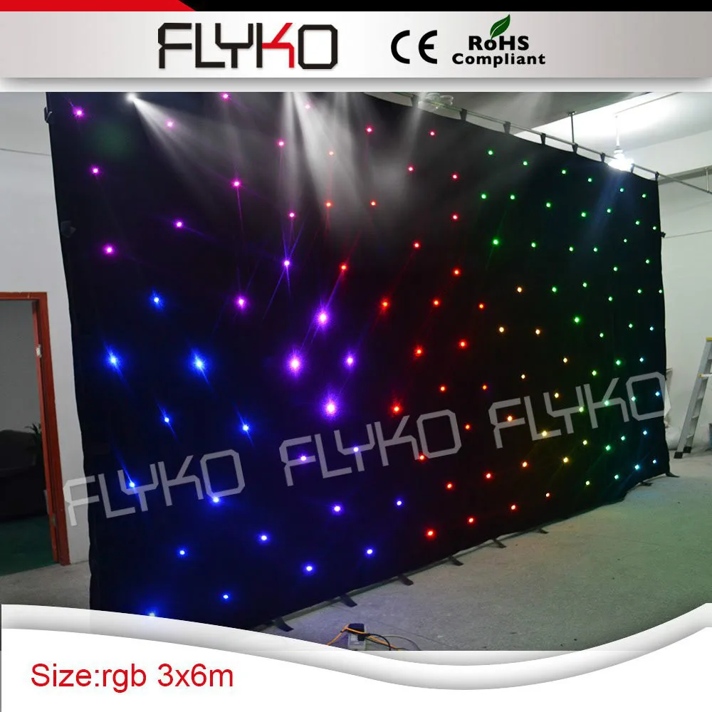 dj decorative led stage backdrop/led star vision curtain with starry ...