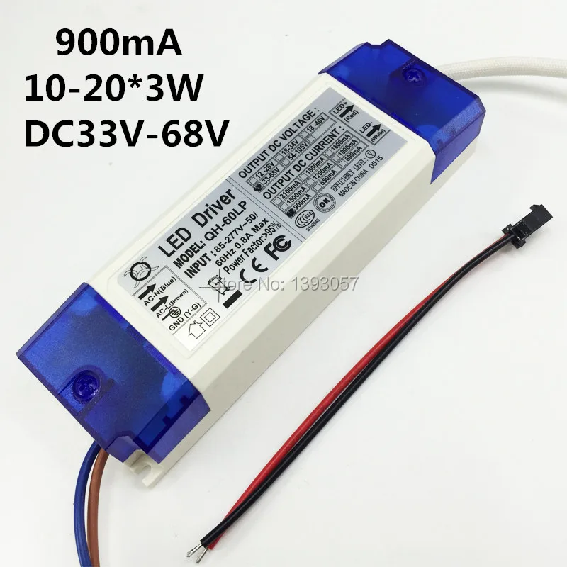 5 Pieces 30W 40W 50W 60W 10 20x3W 900mA LED Driver DC33 68V High Power ...