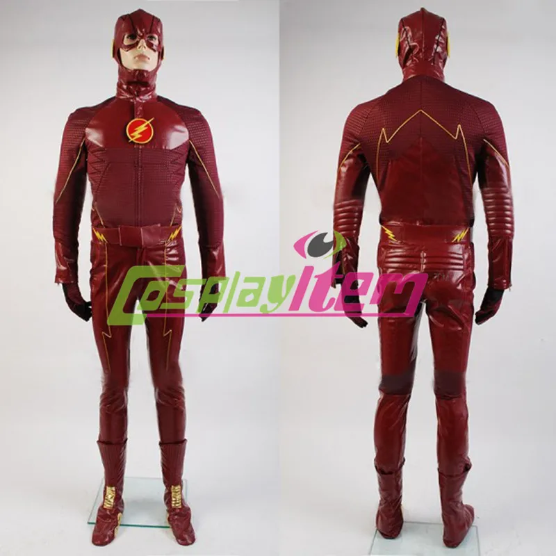 Personalizado filme The Flash Cosplay Barry Allen vermelho uniforme ...