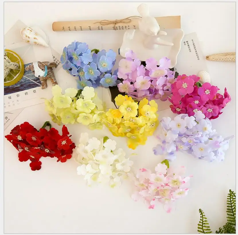 High real touch flowers heads hydrangea colorful home office hotel ...