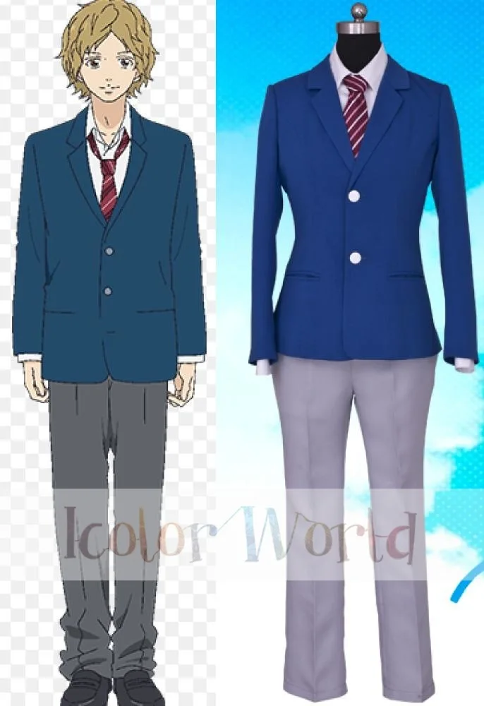 Ao Haru Ride Blue Spring Ride Aya Kominato Cosplay Costume Boy's School ...