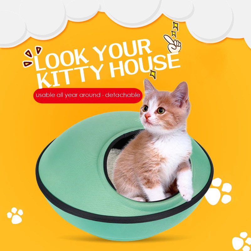 Drop Shipping Customize MOQ 500 pcs Cat Bed UFO Shaped Puppy Beds Cat ...