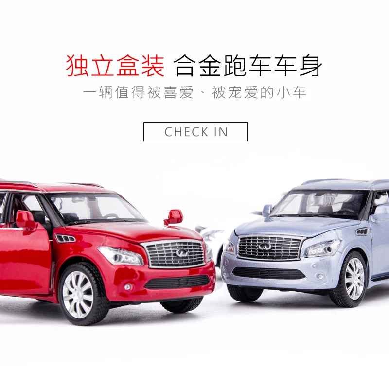 1:32 aleación coche modelo Infiniti QX56 SUV sonido y luz de nuevo ...