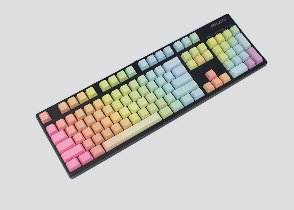 NPKC Rainbow Gradient Keycaps Thick PBT ANSI Layout OEM or Cherry ...