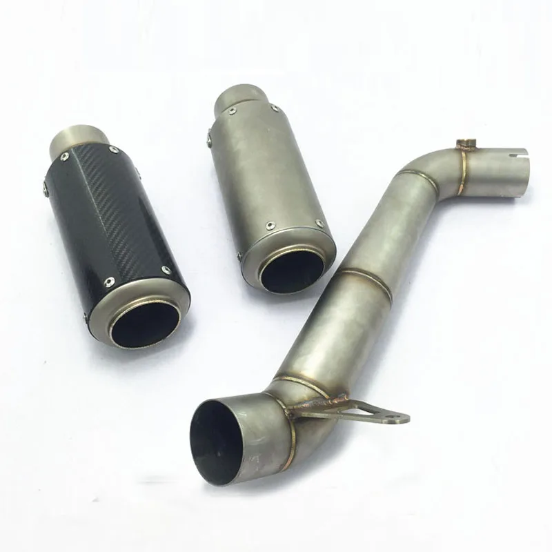 Motorcycle Exhaust Muffler Pipe + Motorbike Middle pipe Link pipe One ...