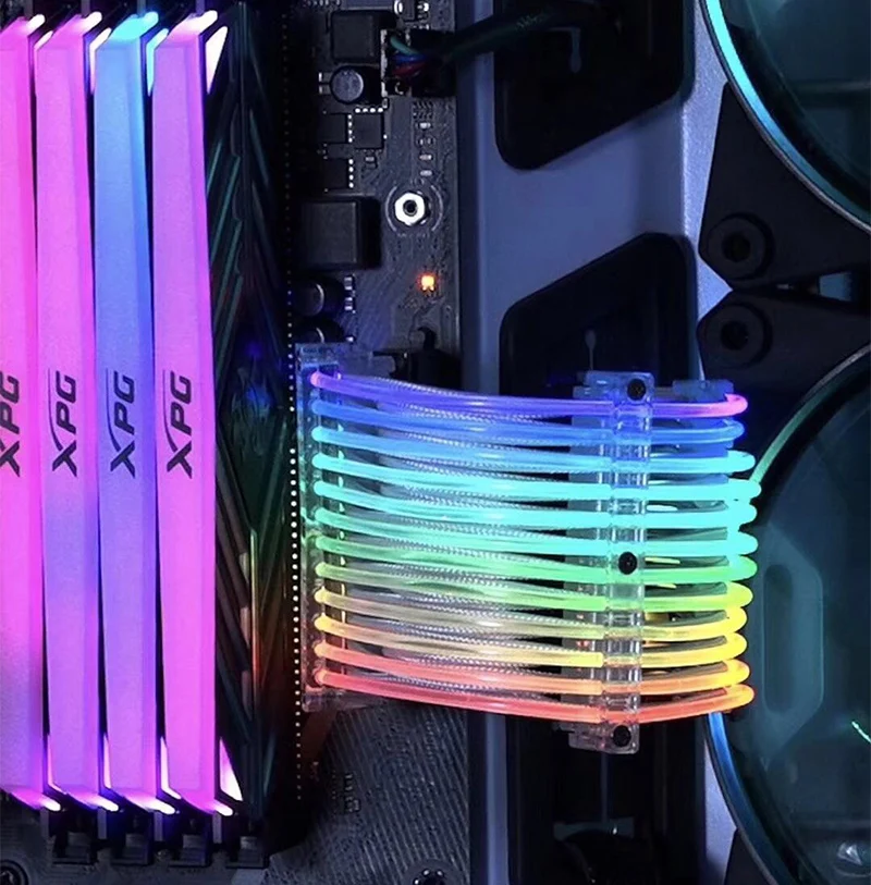 LIANLI 24p 8p power 5v rgb gpu extension cable rainbow color transfer ...