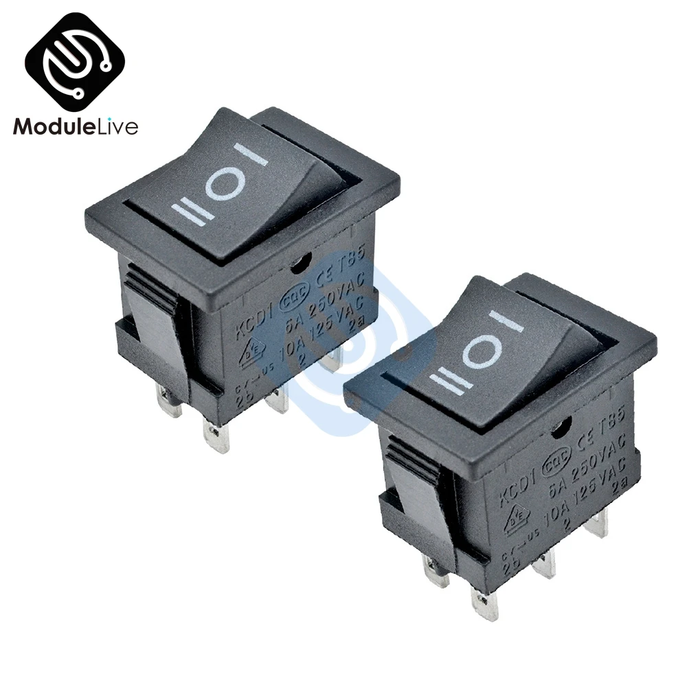 Interruptor basculante de 6 pines DPDT ON OFF ON, 3 posiciones, Snap Boatlike AC 6A/250V 10A ...