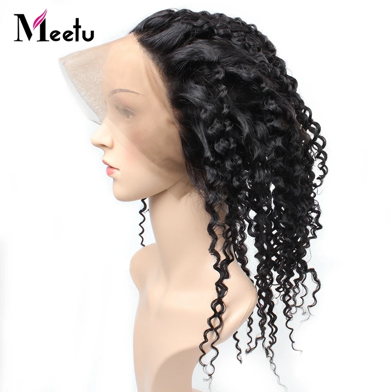 Meetu Peruvian Kinky Curly 360 Lace Frontal Closure Pre Plucked With ...