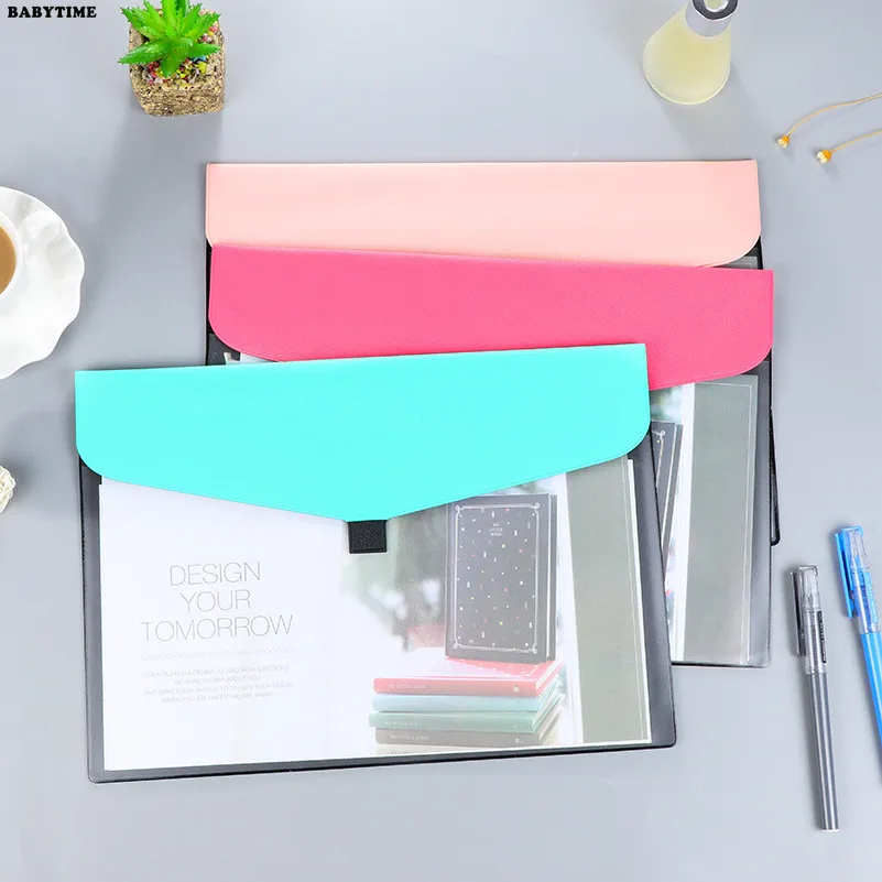 1PCS Lesther Document Bag Simple Transparent Office Bill Note File ...