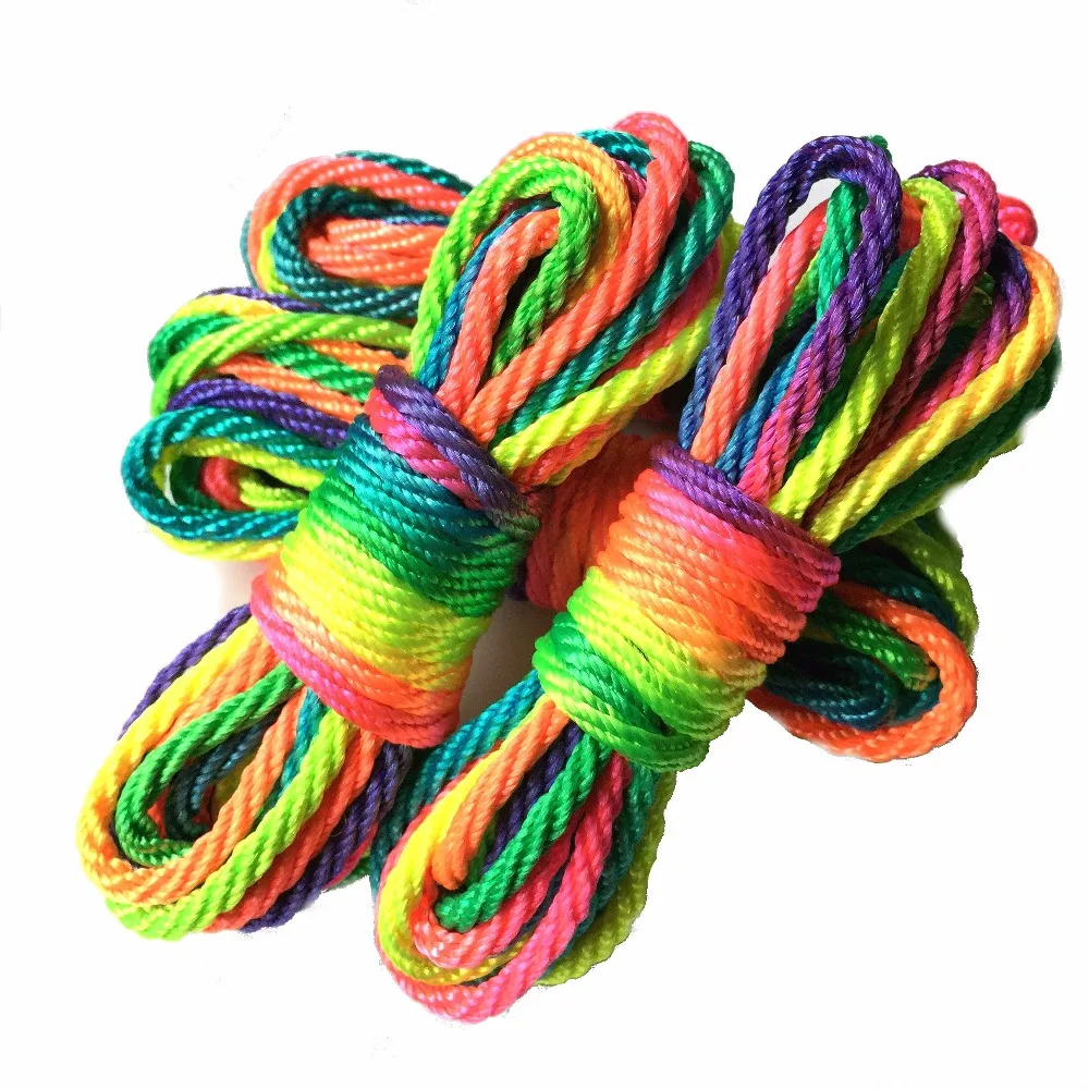 ZERZEEMOOY 5MM 5YARD Rainbow Cord Lanyard Rope Mix Colouurs Nylon Rope ...