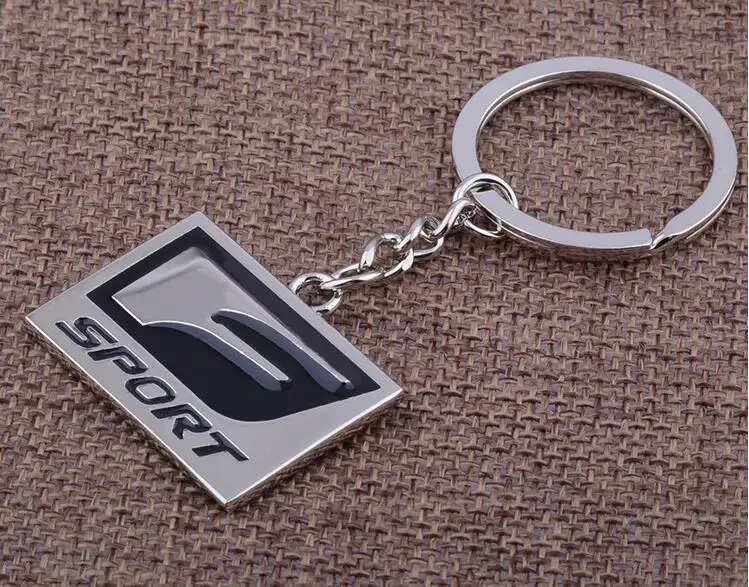 100 Pieces Chrome Metal Silver FSPORT Key Rings Key Stickers ...