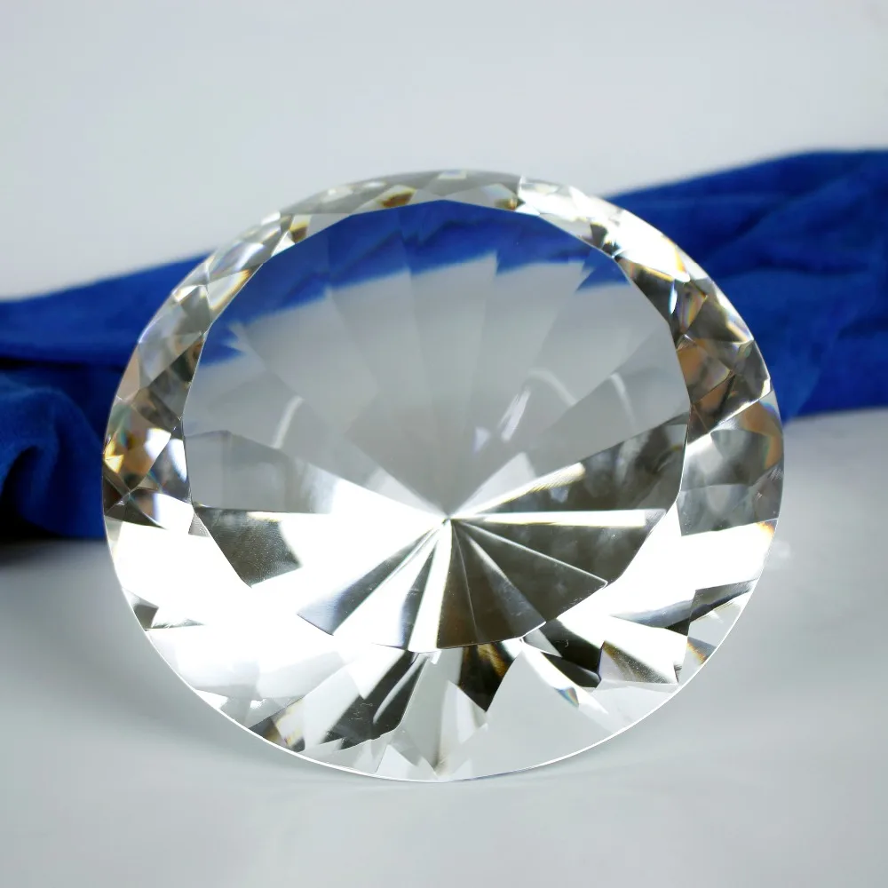 150mm Transparent Optical Crystal Diamond Glass Paperweight As Counter ...